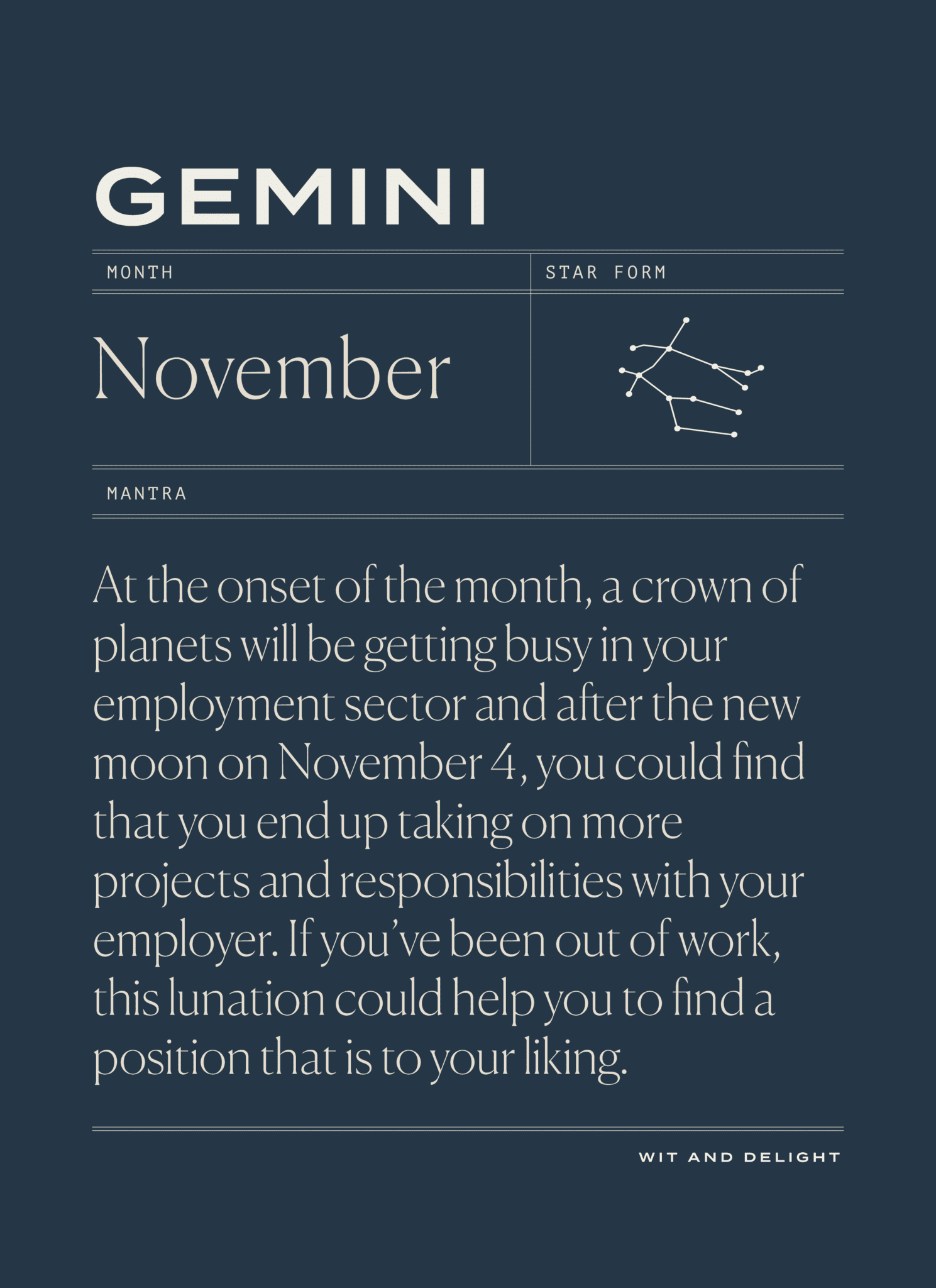 November 2021 Horoscopes: Destiny Exists | Wit & Delight | Designing a ...